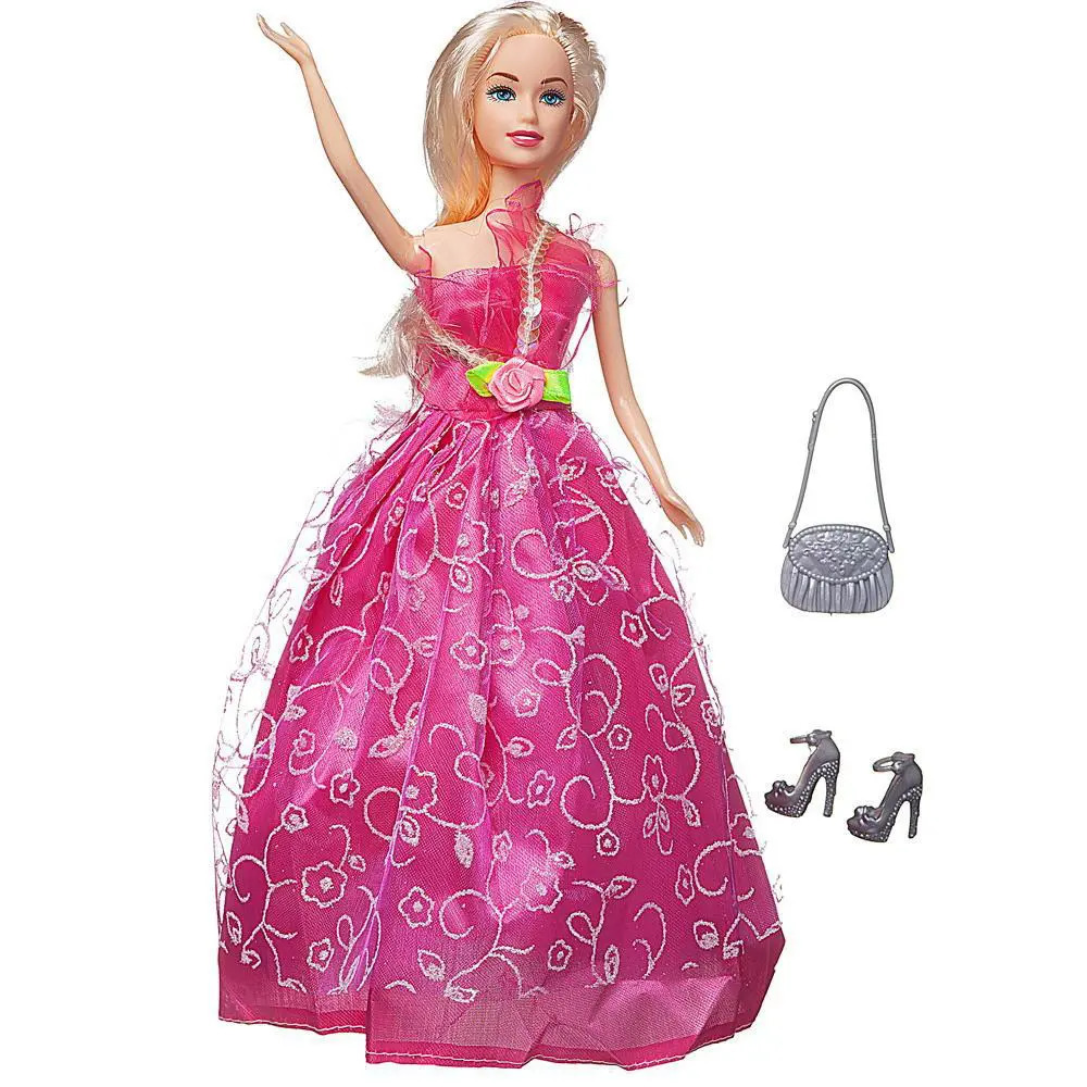 Кукла Junfa Atinil (Атинил) Мой первый бал (в длинном малиновом платье) в наборе c сумочкой и ...