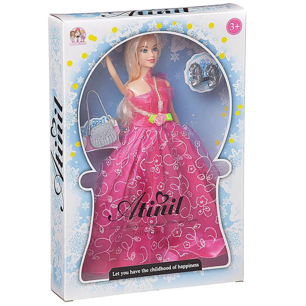 Кукла Junfa Atinil (Атинил) Мой первый бал (в длинном малиновом платье) в наборе c сумочкой и ...